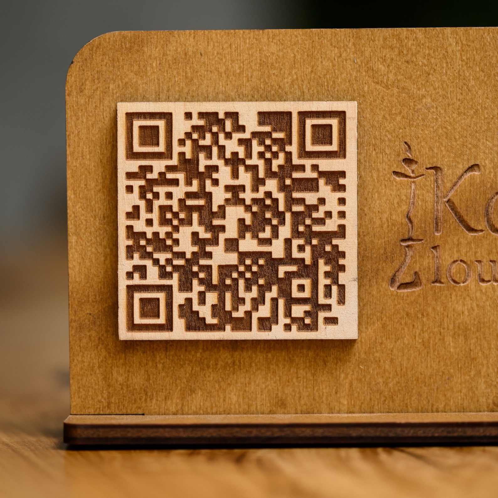 Plywood QR Code Stand: Scannable Menu & Payment Display - Etsy