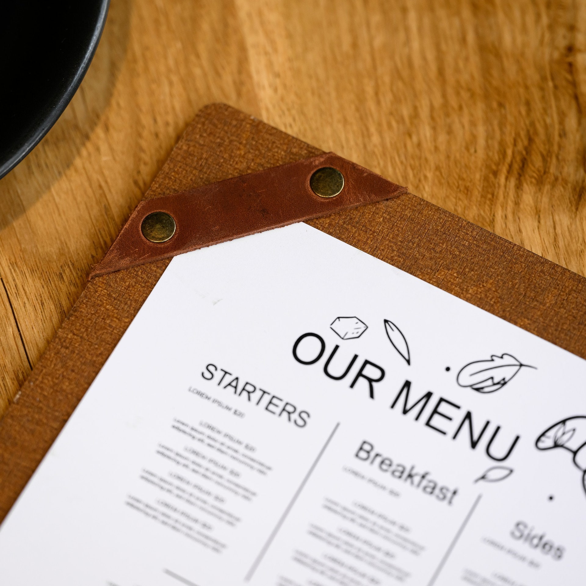 Menu Board With Corner Mountings, Menu Holder Customized, Menu Cover ...