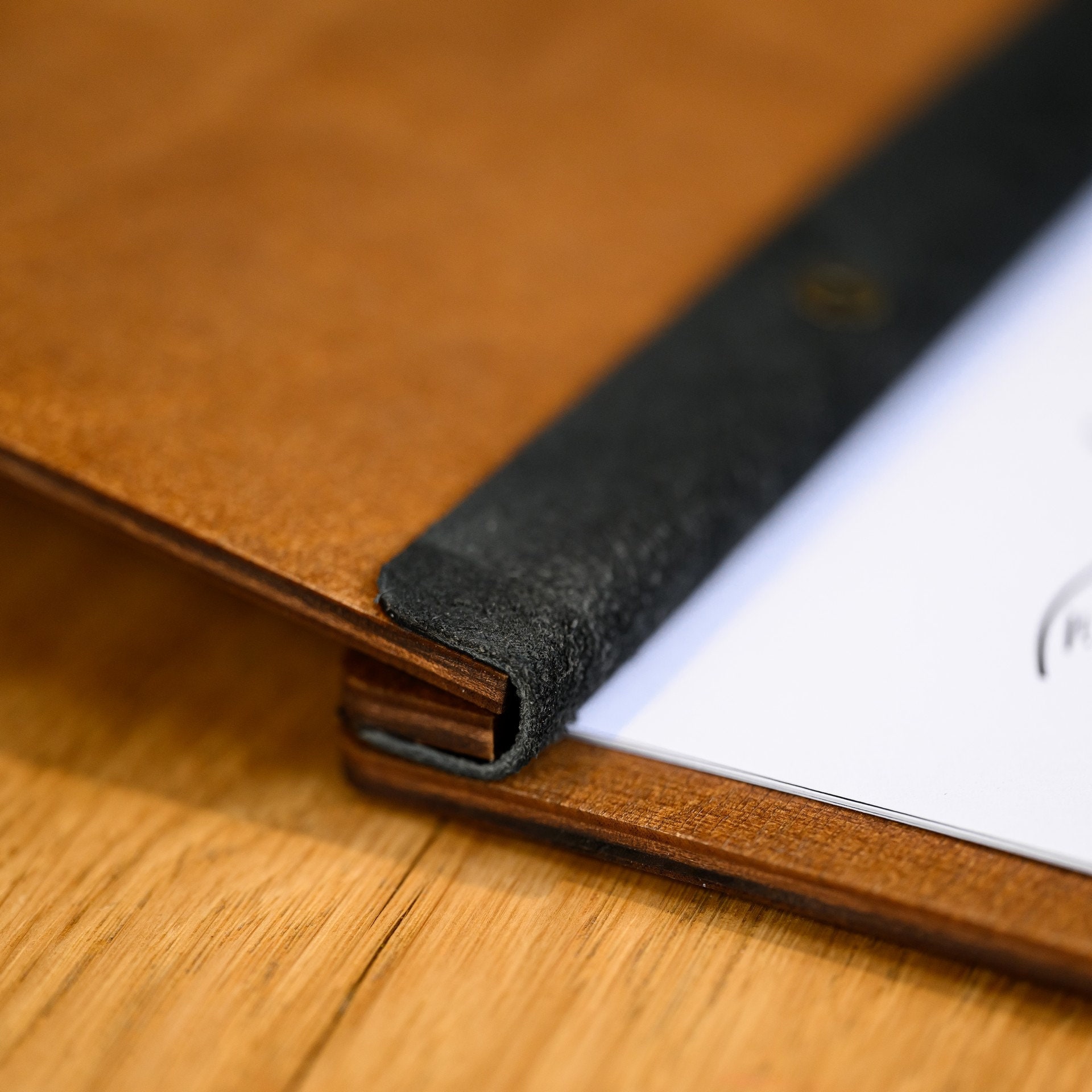 Wooden Menu Holder, Customizable Restaurant Menu Cover, Leather ...