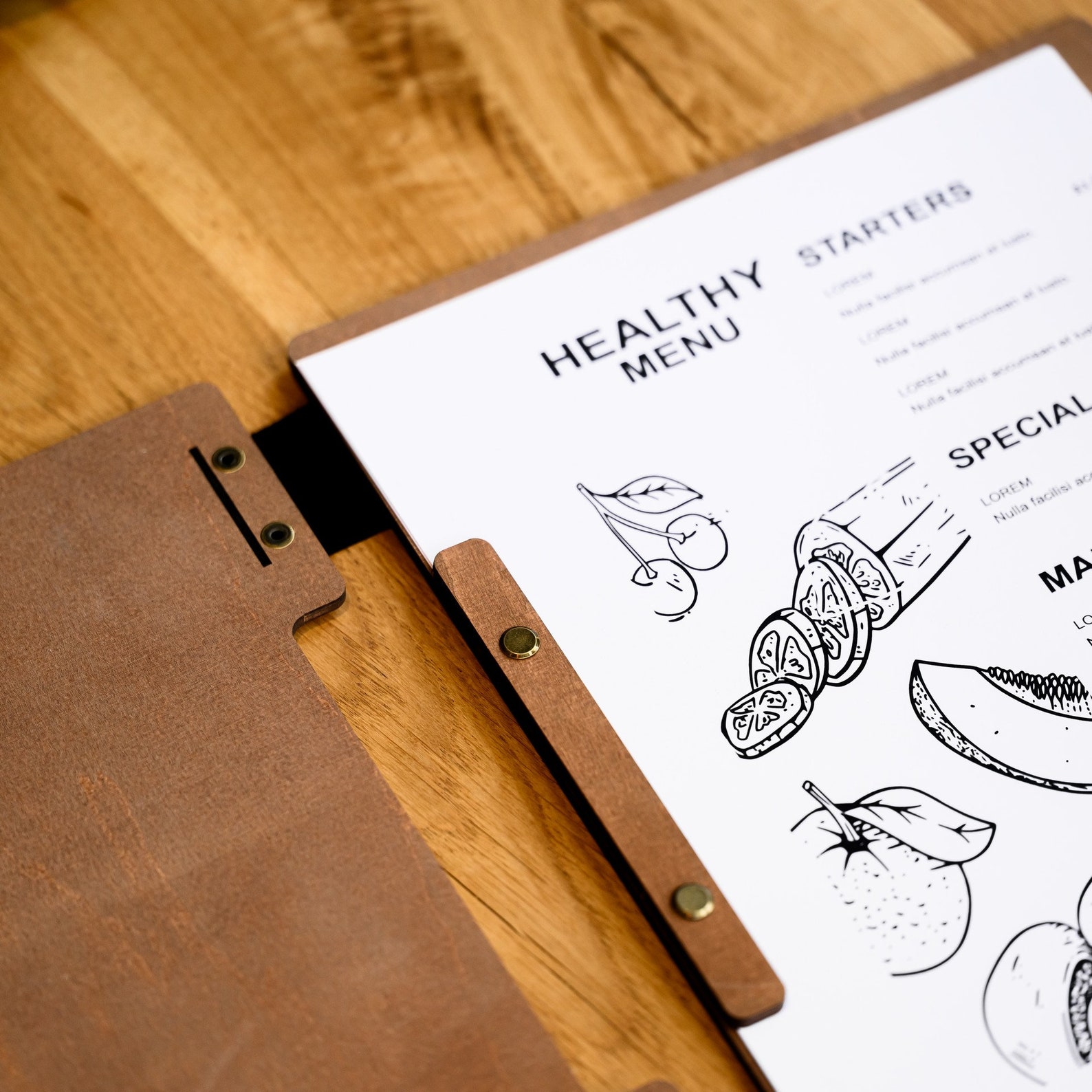 Restaurant Menu With Logo Embossing, Menu Cover, Menu Holders, Rustic ...