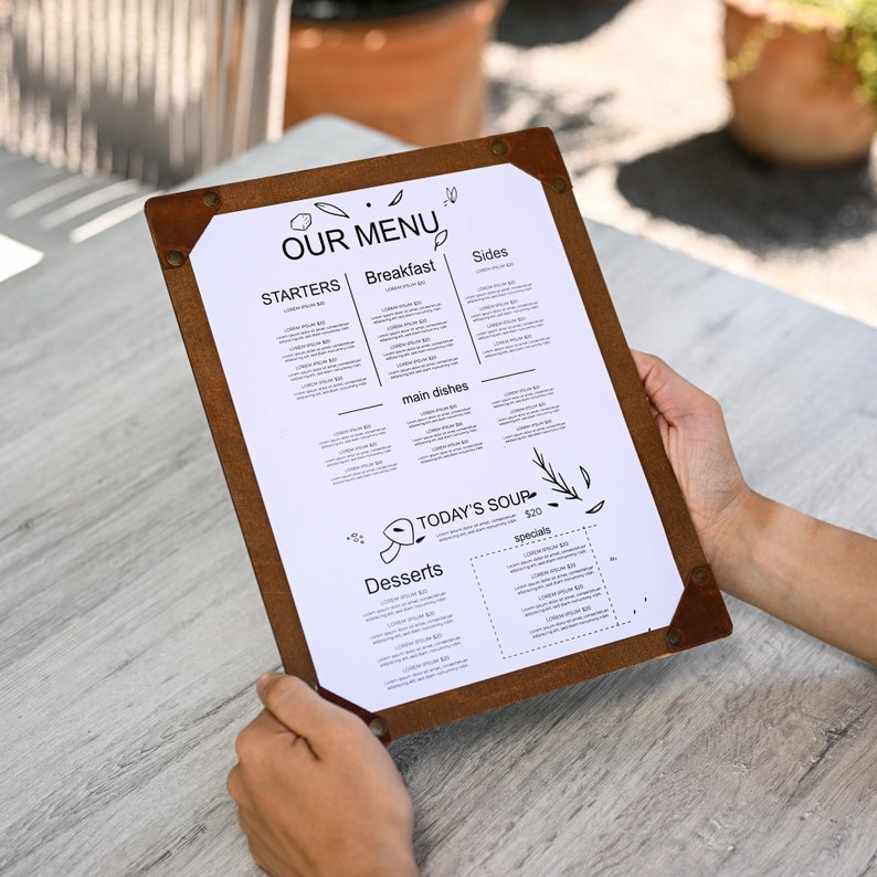 Logo Engraved Restaurant Menu Clipboard: Plywood Menu Board - Etsy