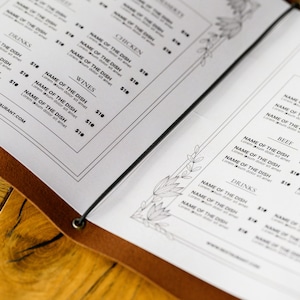 Menu Folder With Elastic Band, Restaurant Menu Cover, Drink Menu Covers ...