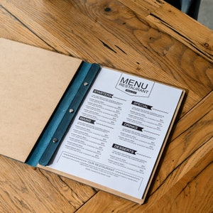 Hardcover Leather Menu Holder With Logo Embossing: Restaurant Menu Book ...