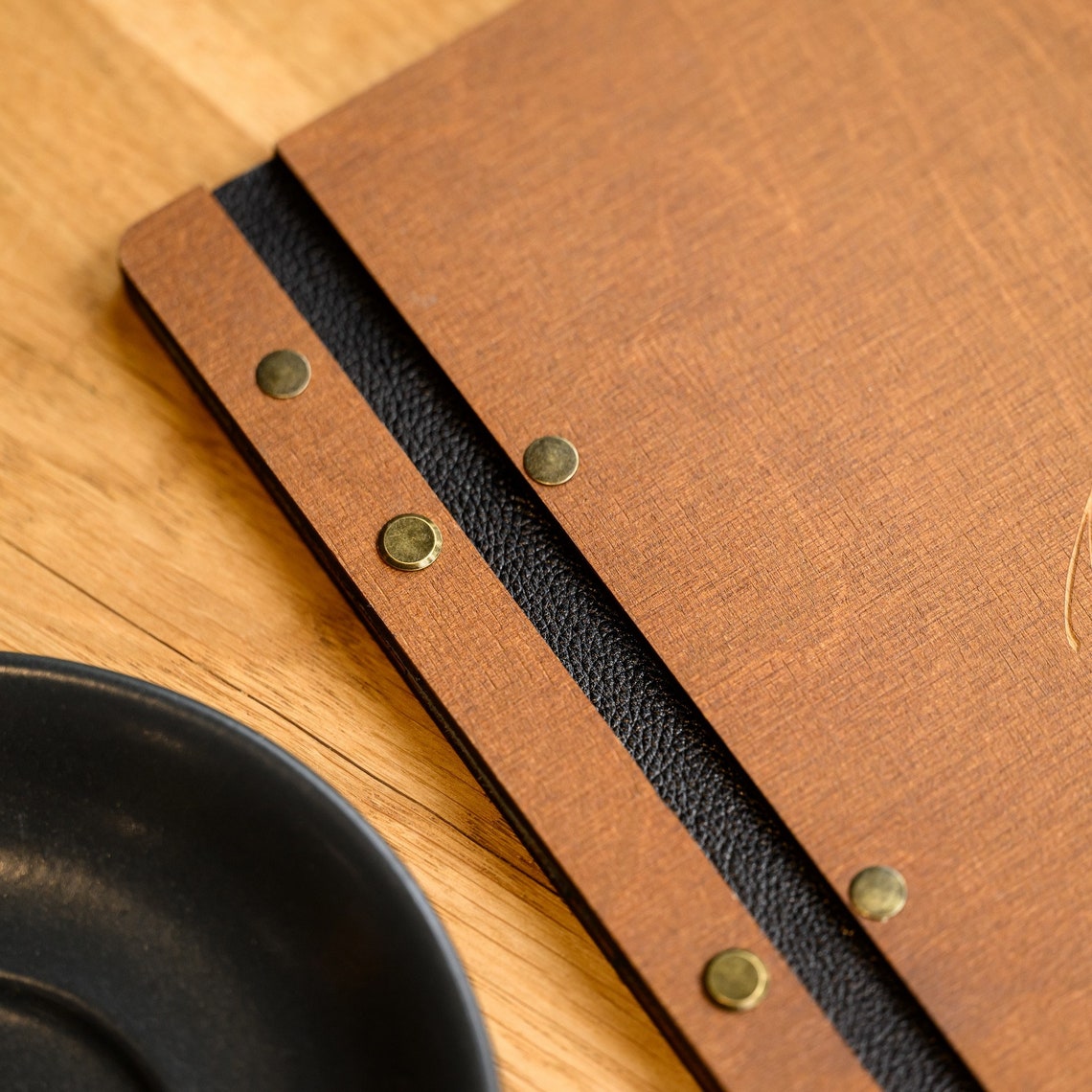 Wooden Menu Holder, Customizable Restaurant Menu Cover, Leather ...