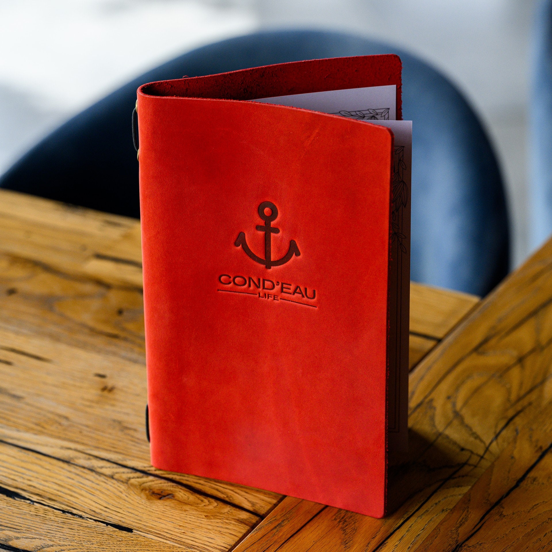 Personalized Leather Menu Cover With Elastic Band, Restaurant Menu ...