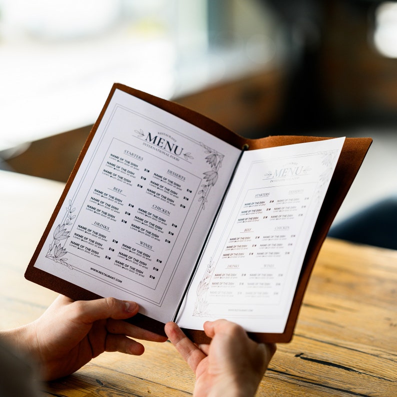 Menu Folder With Elastic Band, Restaurant Menu Cover, Drink Menu Covers ...