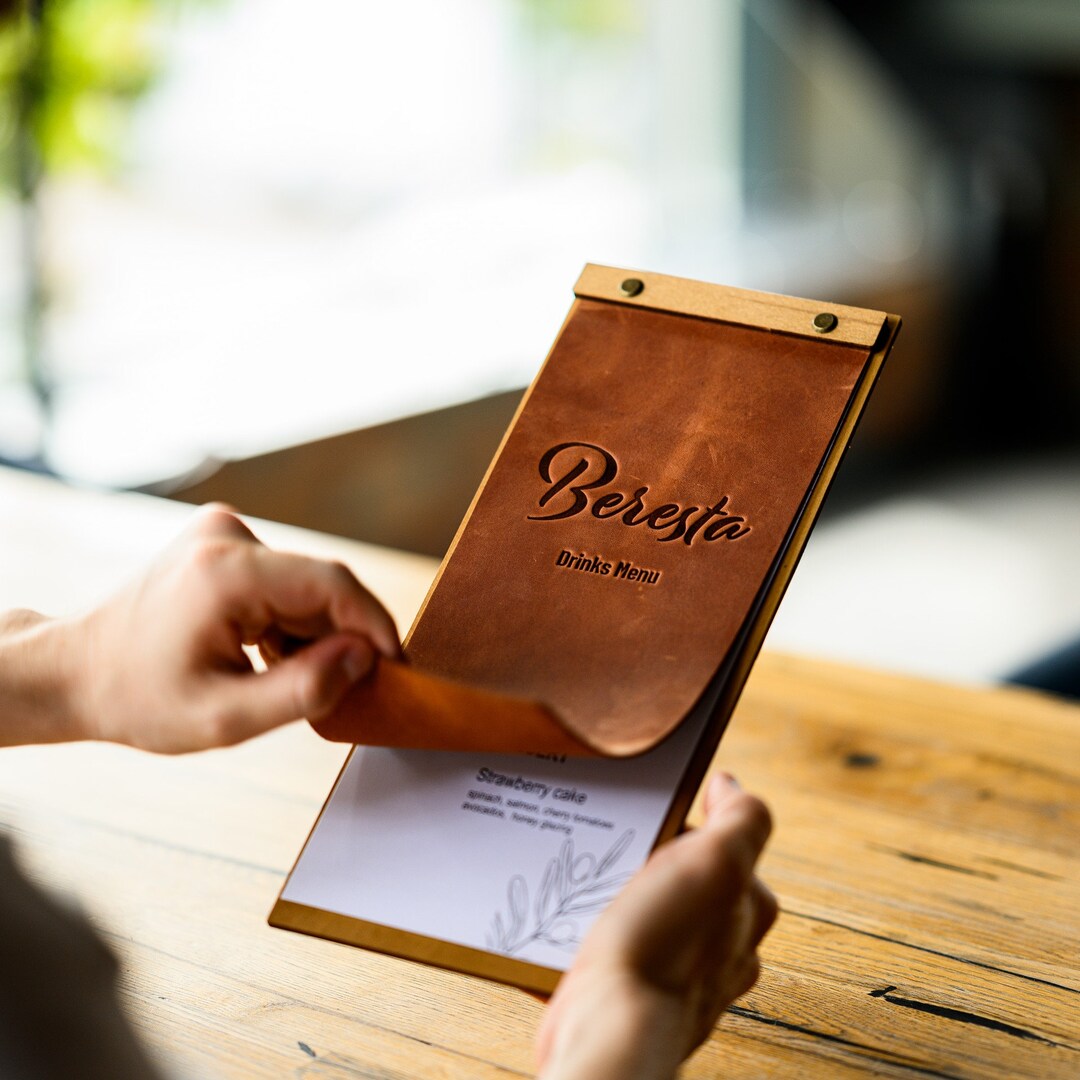 Wine List Menu Holder With Logo, Drink Menu Board, Menu Clipboard ...