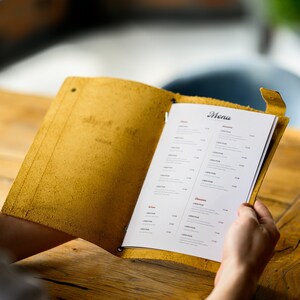 Personalized Leather Menu Cover: Restaurant Cafe Menu Book - Etsy