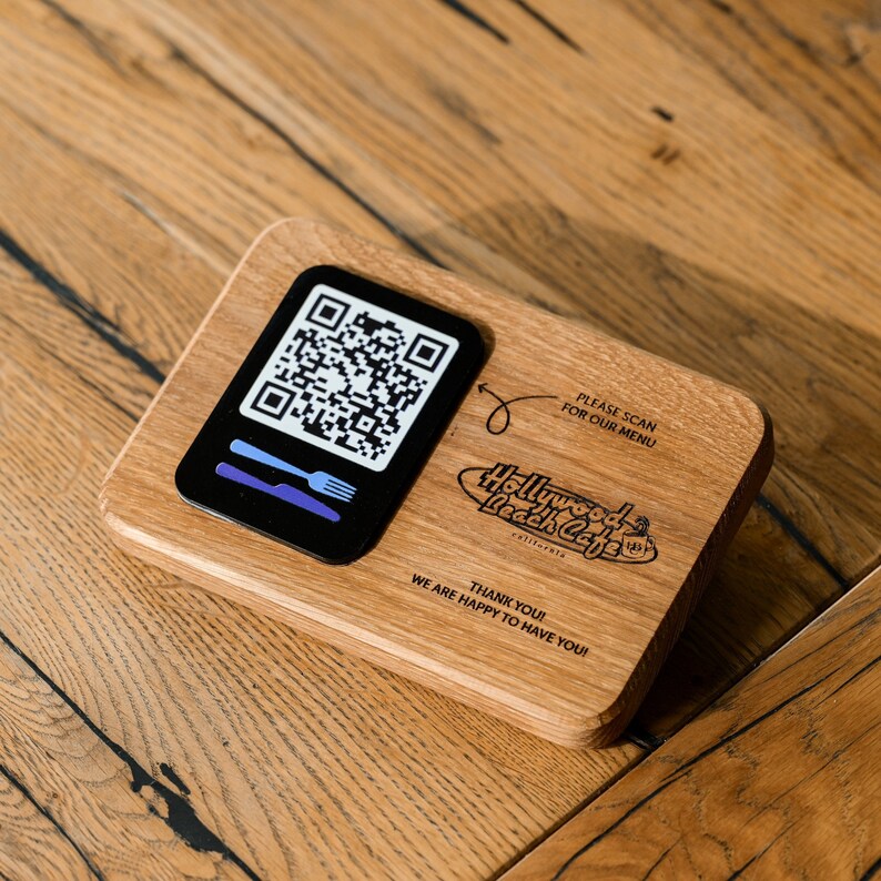Oaken QR Code Sign, Payment Menu Display, Scan to Pay Stand, Touchless ...
