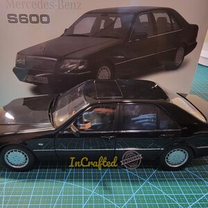 1:18 Scale Mercedes-benz S600 V12 W140 1990 Diecast Model Car Decoration Black - Etsy