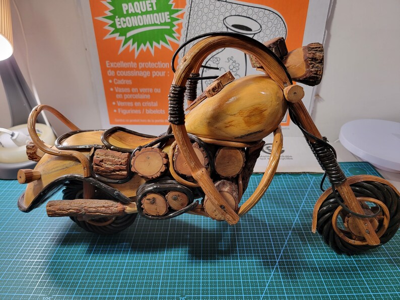 Vintage Handmade Wooden Harley Davidson Indiana Motorcycle Display Home ...