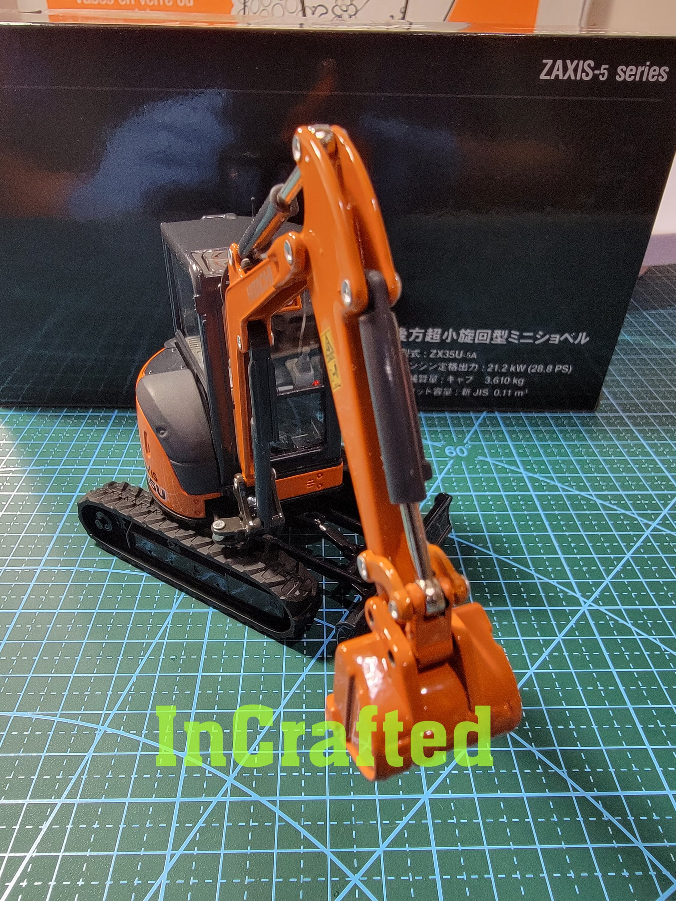 Mini-pelle compacte Hitachi Zaxis 35U 1/30e modèle moulé sous pression ...