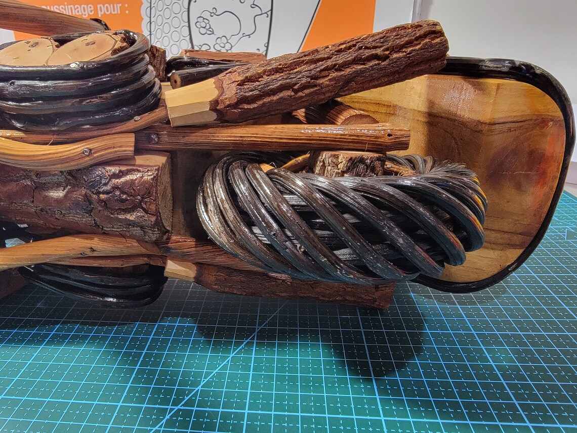 Vintage Handmade Wooden Harley Davidson Indiana Motorcycle Display Home ...