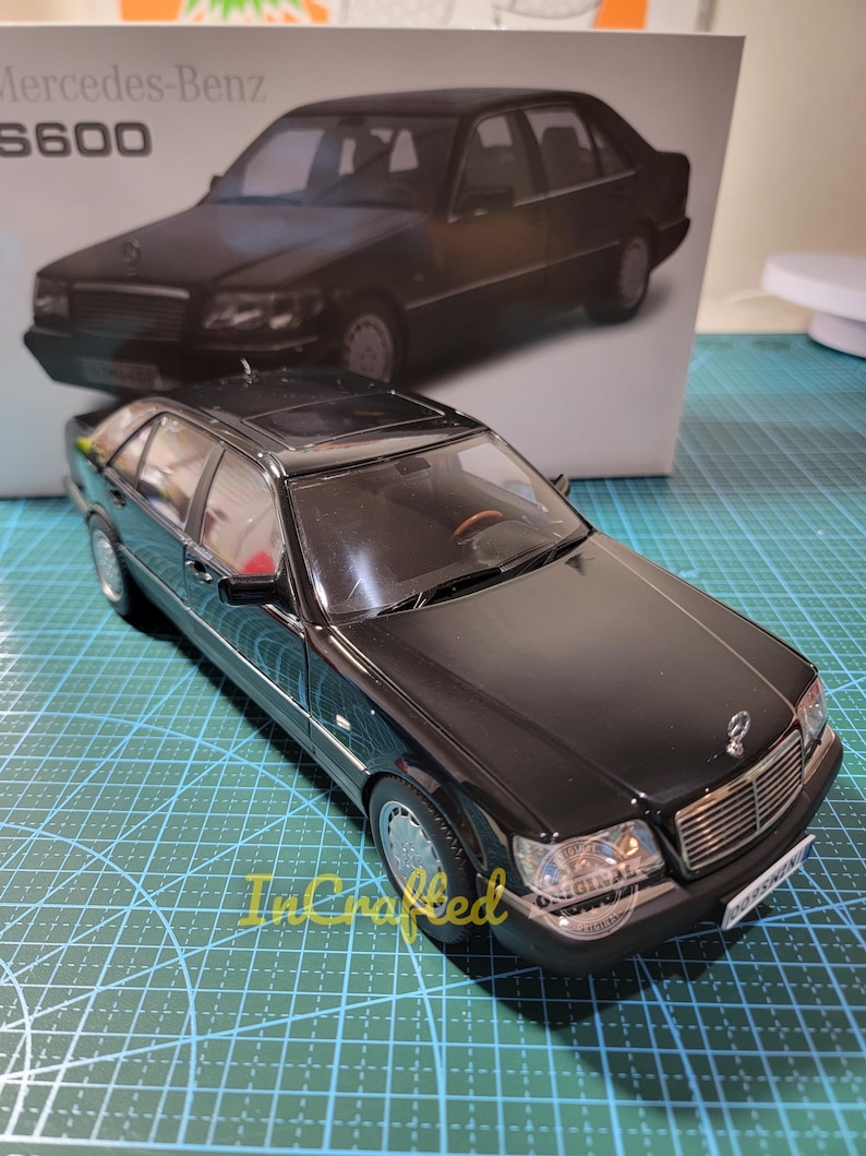 1:18 Scale Mercedes-benz S600 V12 W140 1990 Diecast Model Car Decoration Black - Etsy