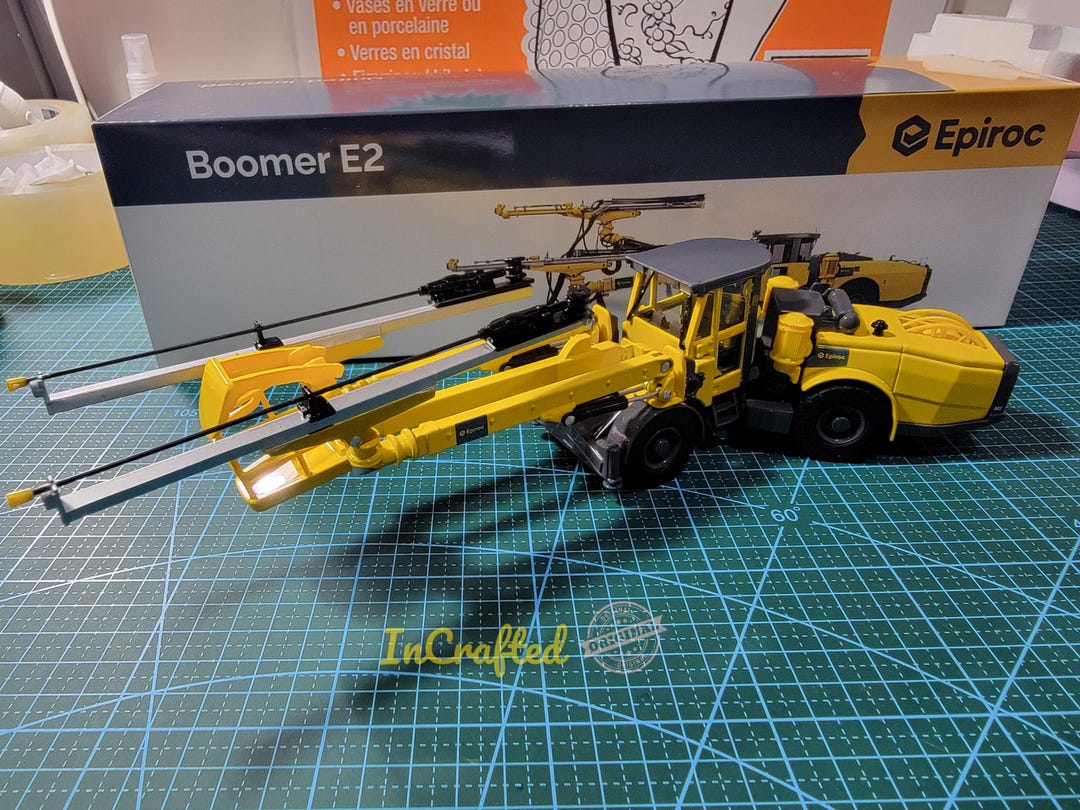 RARE!! Epiroc Boomer E2 Rock Drilling Rig 1:50 Scale Die-cast Model New ...