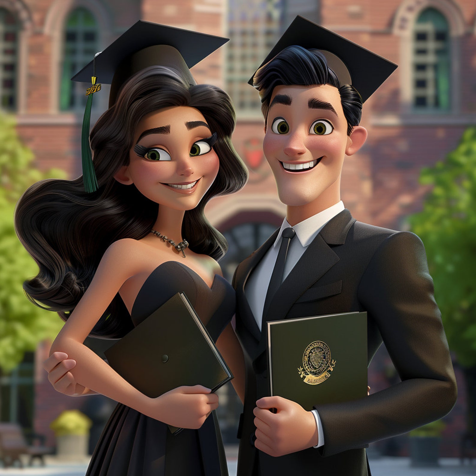 Custom Graduation Cartoon Portrait, Graduation Portrait, Graduation ...