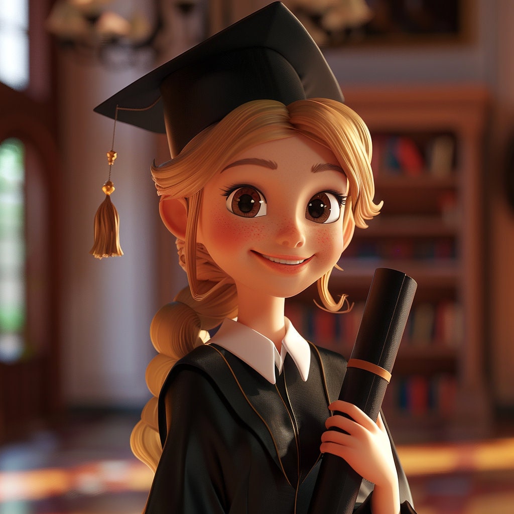 Custom Graduation Cartoon Portrait, Graduation Portrait, Graduation ...