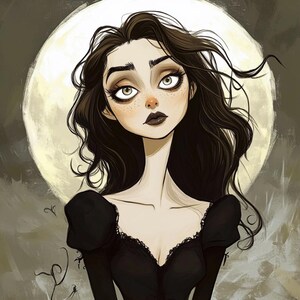 Digital Tim Burton Style Custom Portraits, Custom Halloween Portrait ...