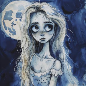 Digital Tim Burton Style Custom Portraits, Custom Halloween Portrait ...