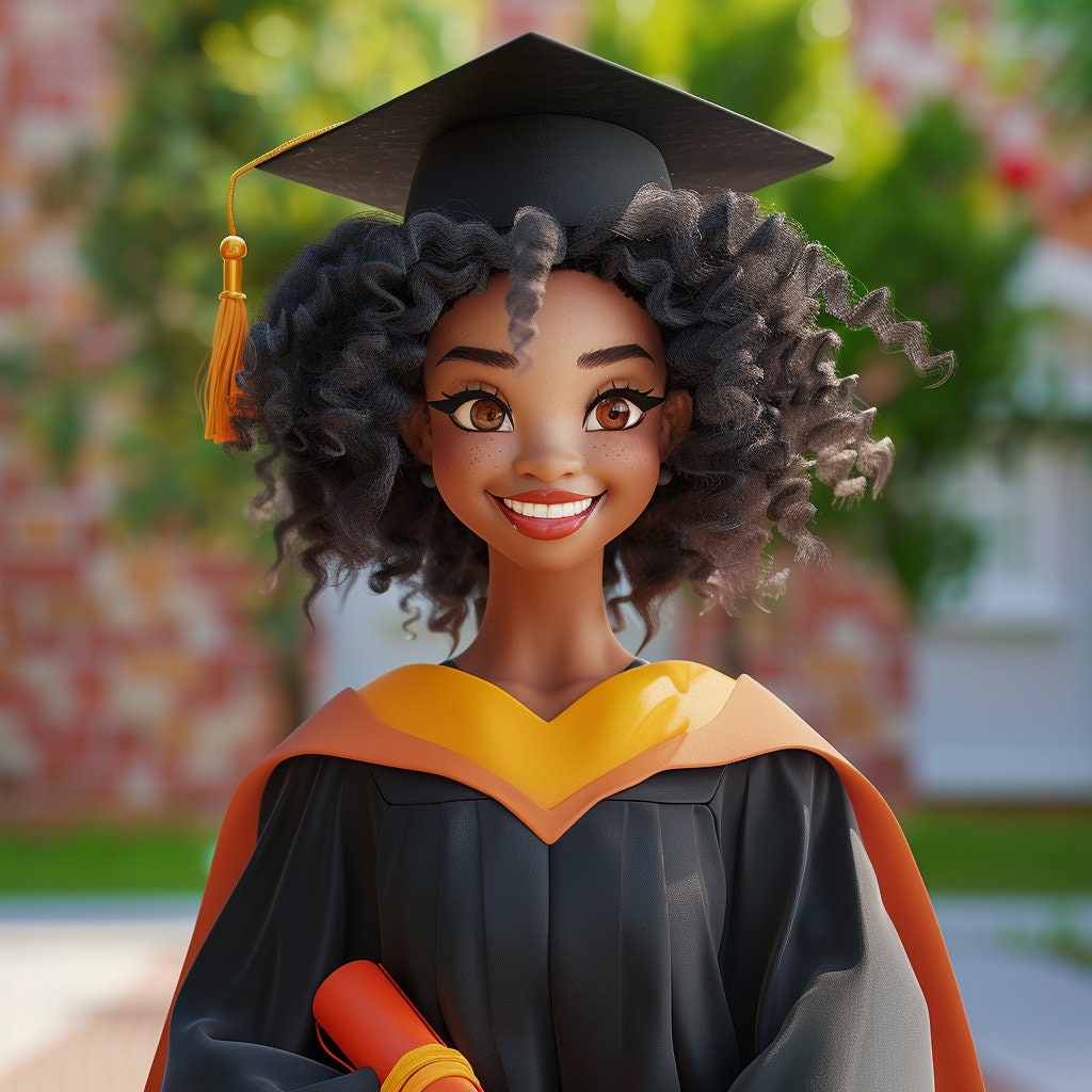 Custom Graduation Cartoon Portrait, Graduation Portrait, Graduation ...