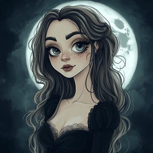 Digital Tim Burton Style Custom Portraits, Custom Halloween Portrait ...