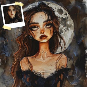 Digital Tim Burton Style Custom Portraits, Custom Halloween Portrait ...