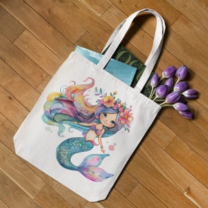 44 Cute Mermaid Clipart Bundle, Watercolor Mermaid PNG Set, Mermaid ...