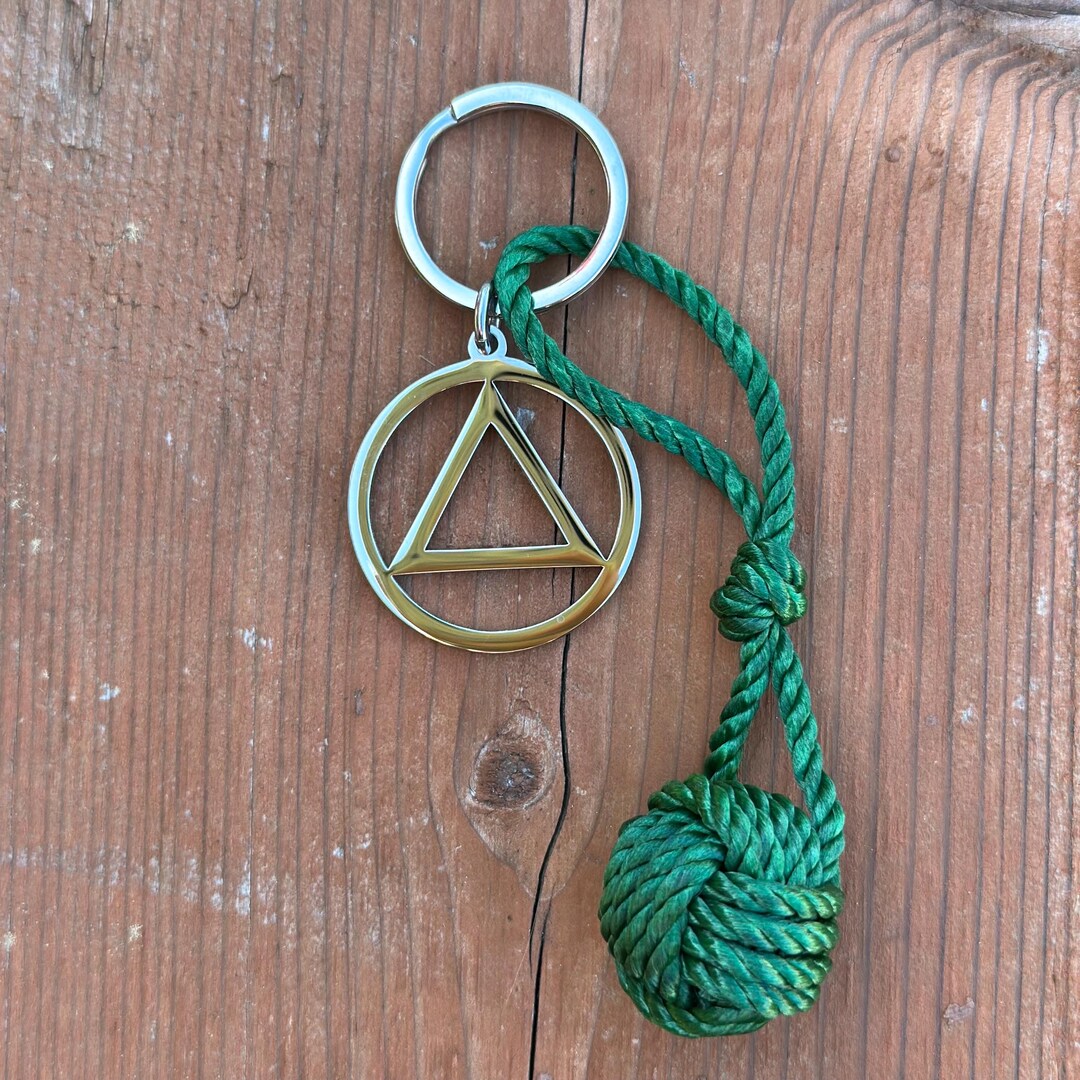 AA Symbol Keychain, AA Gift, Nautical Monkey Fist Knot Symbolism ...