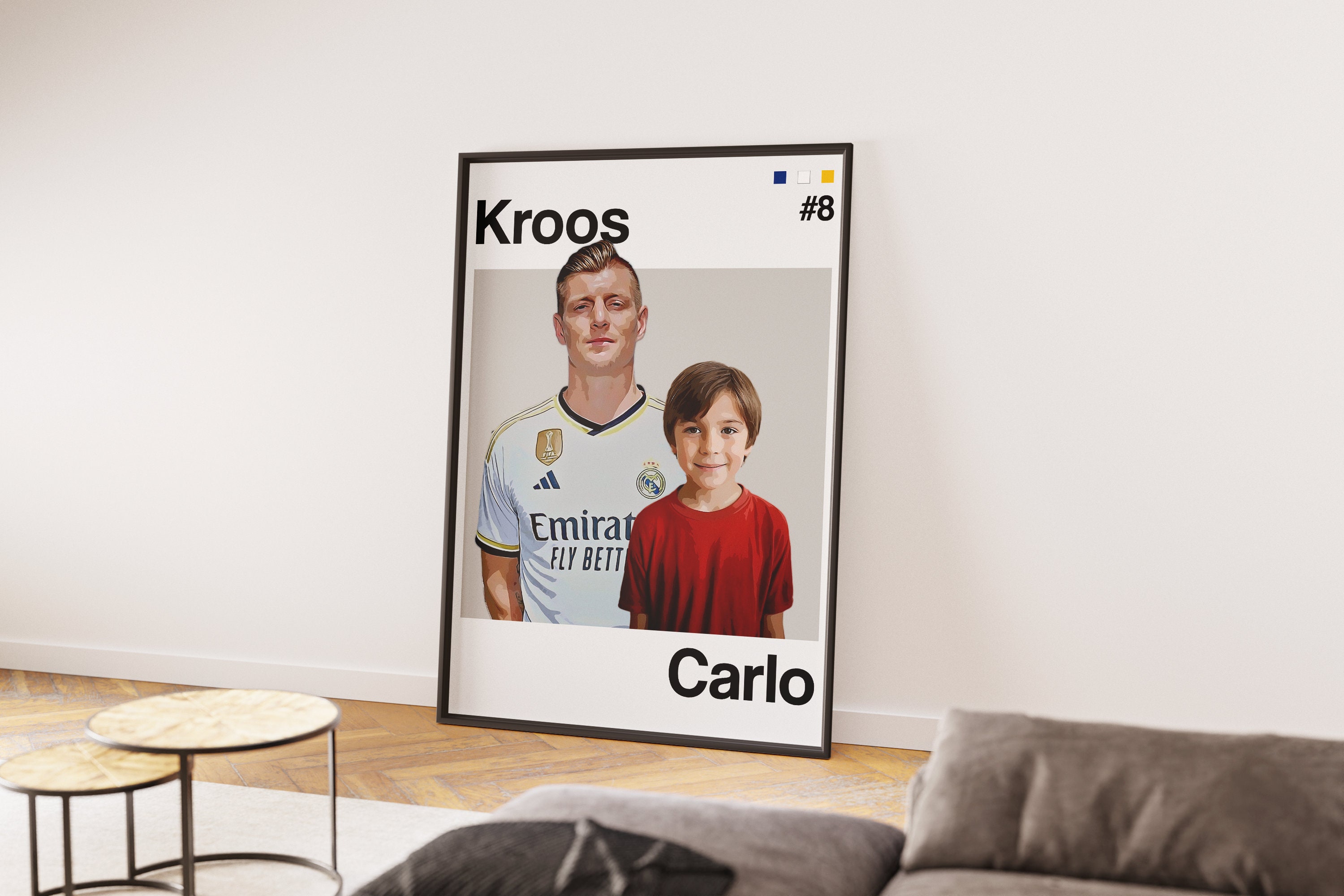 Personalized Toni Kroos Poster, Real Madrid, Flat Style, Printable Gift ...
