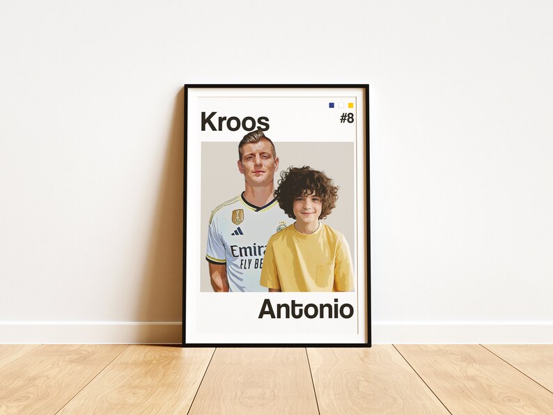 Personalized Toni Kroos Poster, Real Madrid, Flat Style, Printable Gift ...