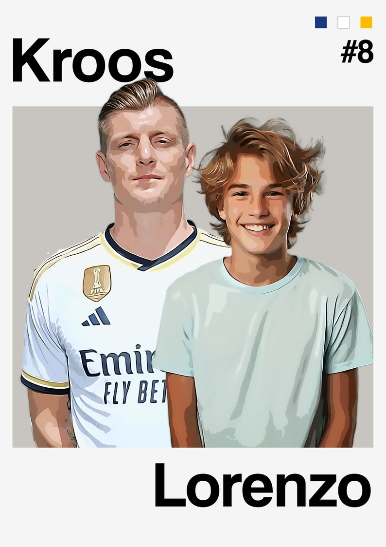 Personalized Toni Kroos Poster, Real Madrid, Flat Style, Printable Gift ...