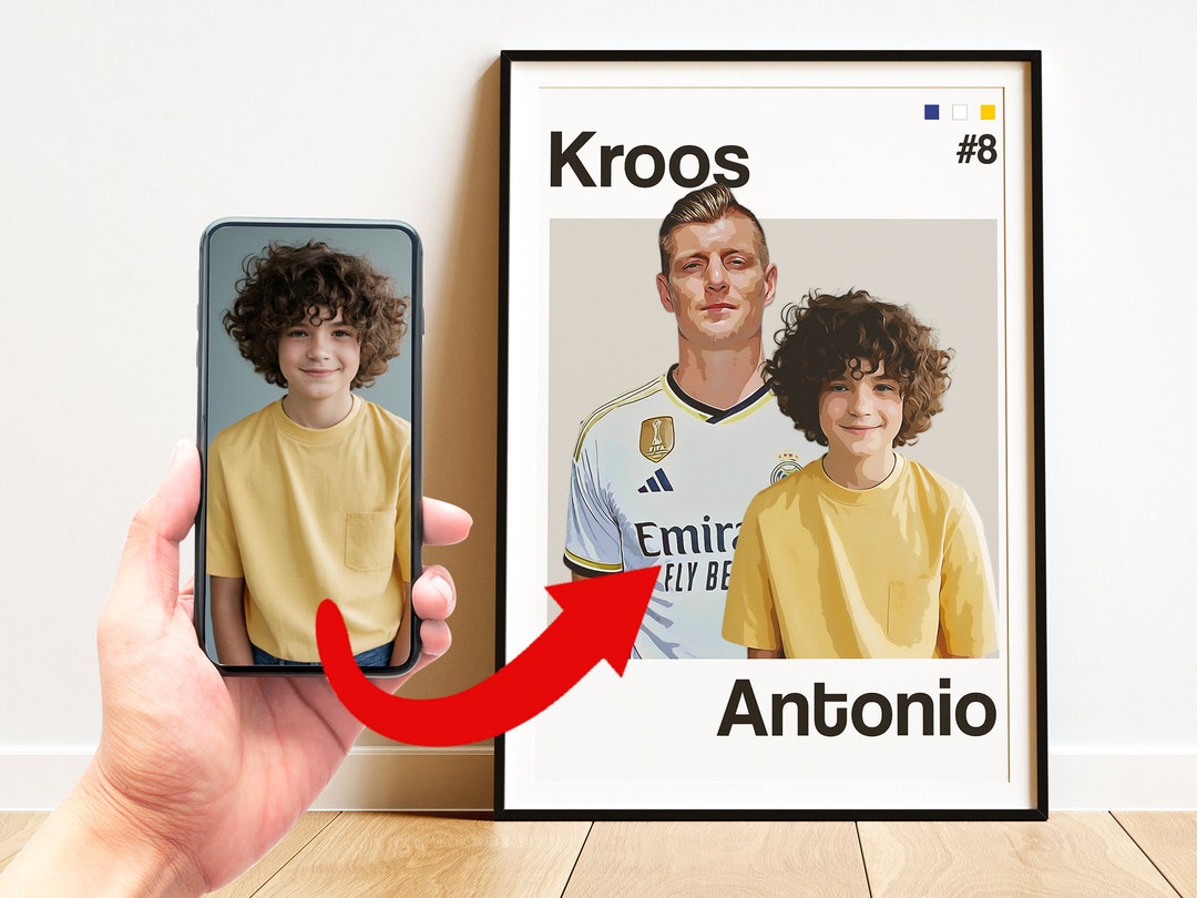 Personalized Toni Kroos Poster, Real Madrid, Flat Style, Printable Gift ...