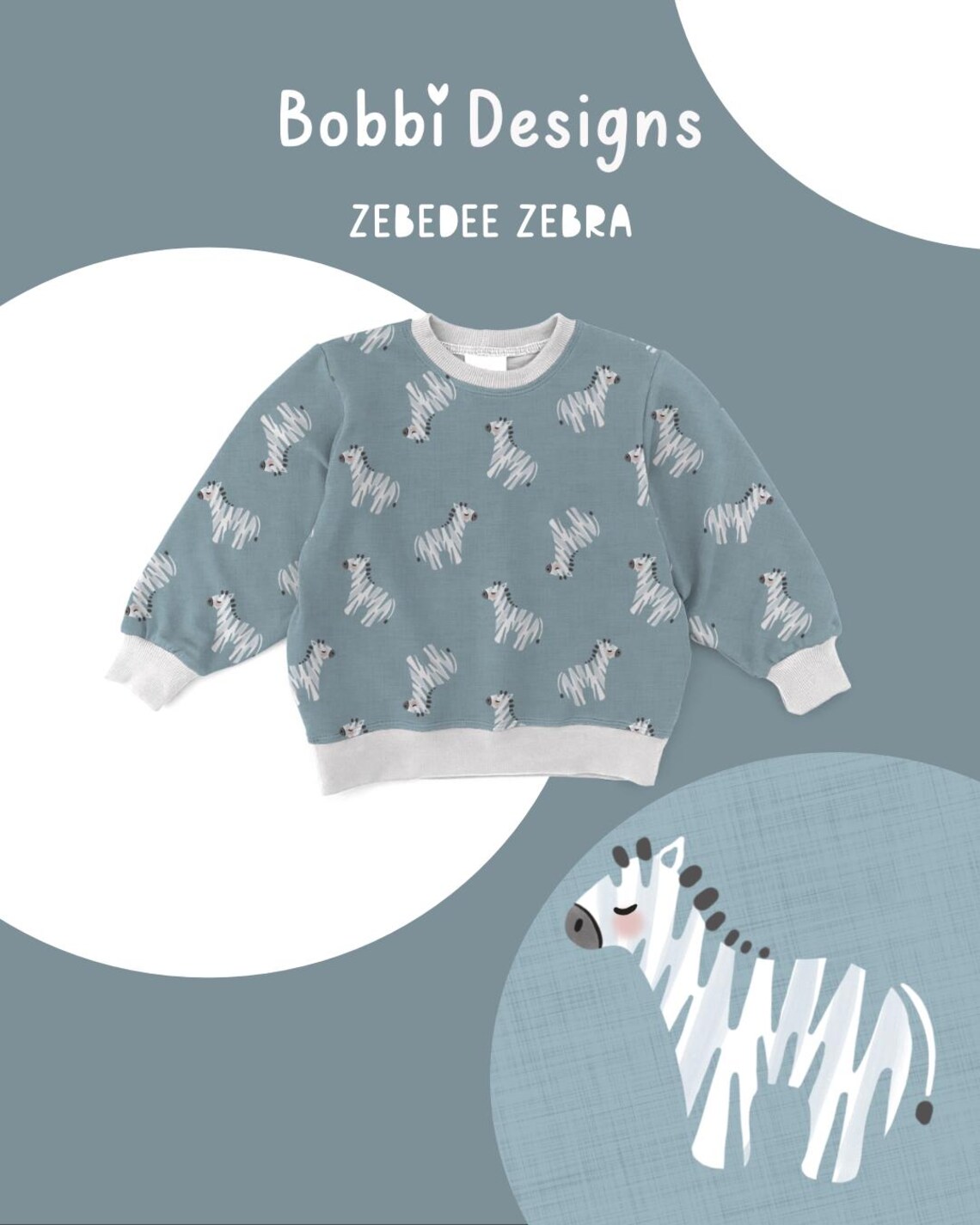 KIDS BLUE ZEBRA Seamless Pattern Design, Cute Zebra Kids Pattern Design ...