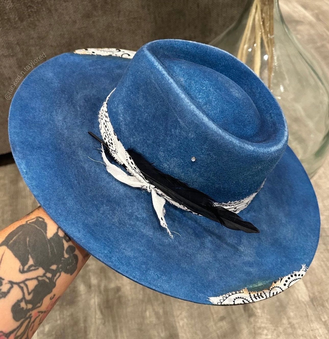 Wide Brim Hat - Custom Cobalt Blue - 58cm - Available to Ship Within 1 ...