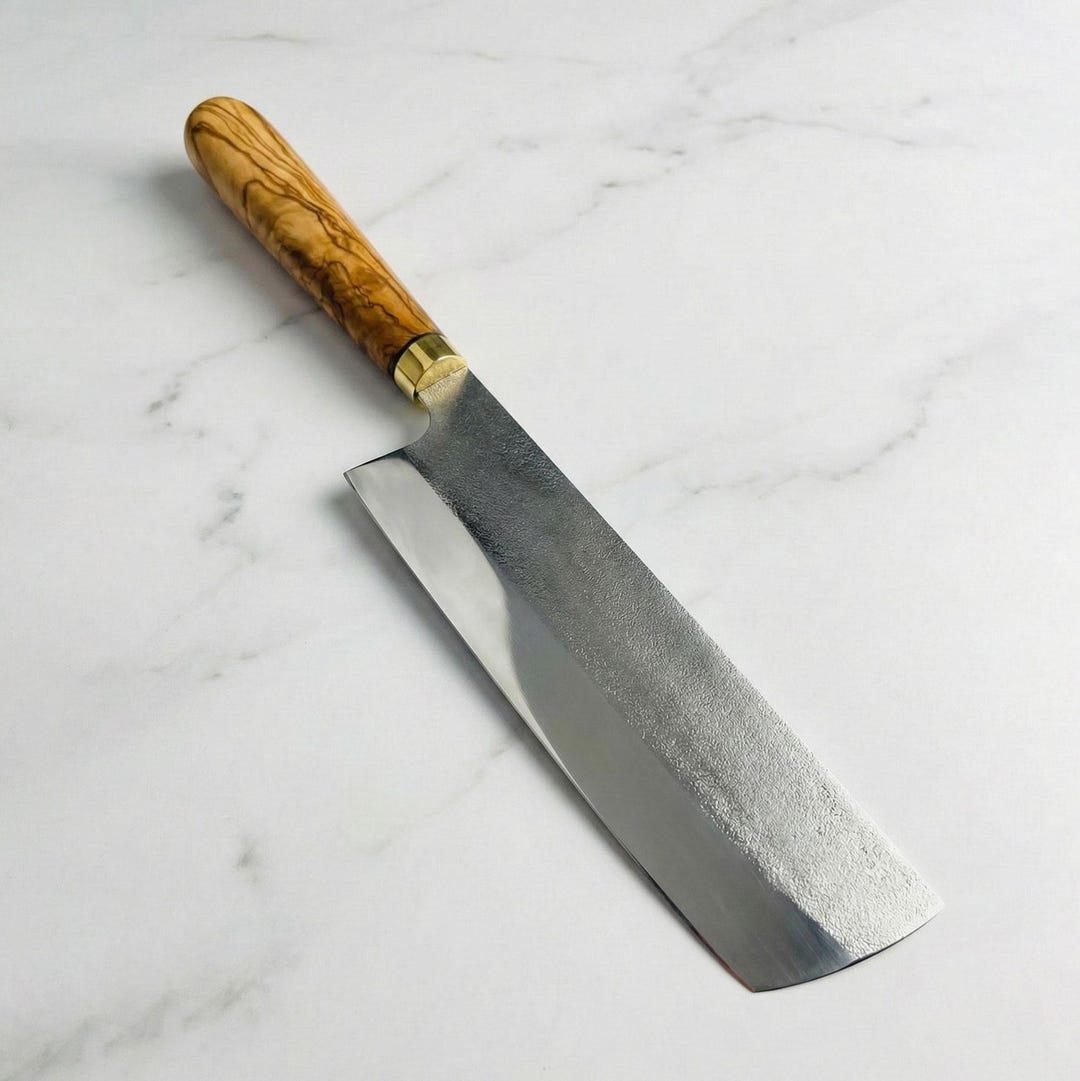 Handmade Nakiri Chef Knife | Olive Handle | Japanese Style Kitchen ...