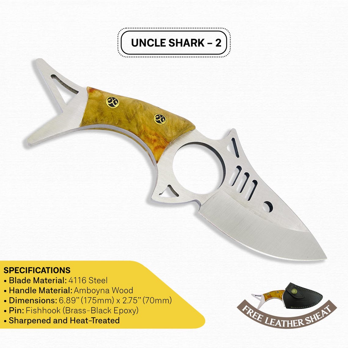 UNCLE SHARK KNIFE - Limited Edition / Amboyna - Etsy