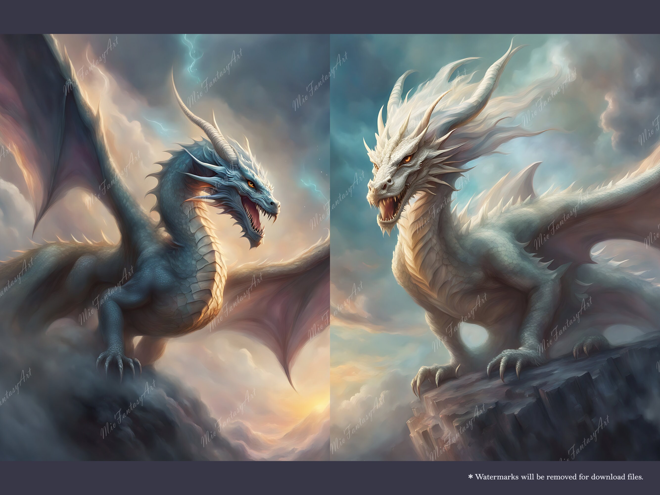 Fantasy Art Dragon Bundle 4, Dragon Wallpaper Printable Background for ...