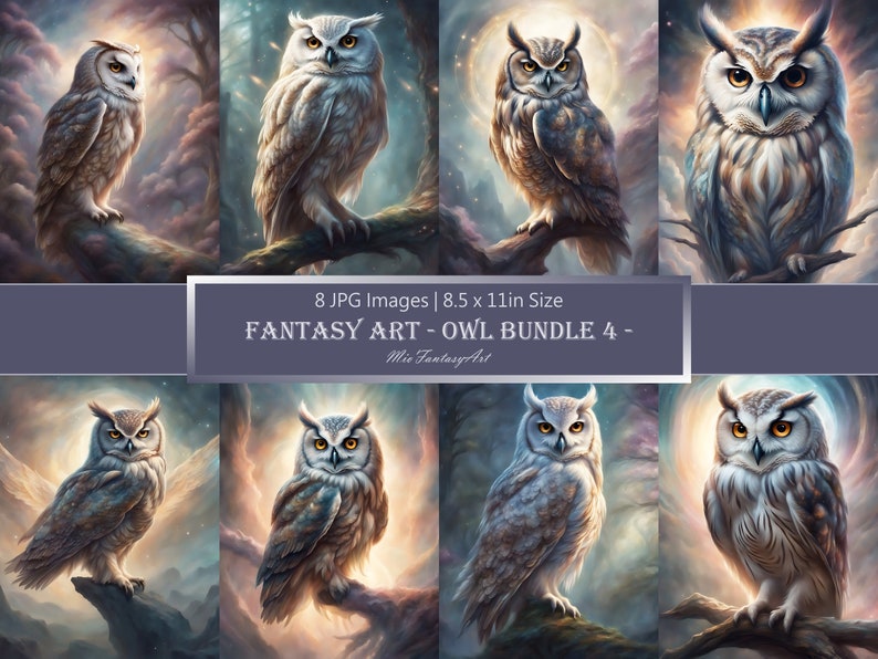 Fantasy Art Owl Bundle 4, Owl Wallpaper Printable Background for ...