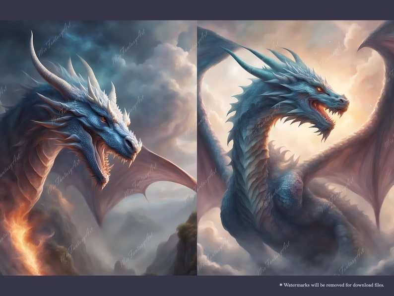 Fantasy Art Dragon Bundle 5, Dragon Wallpaper Printable Background for ...