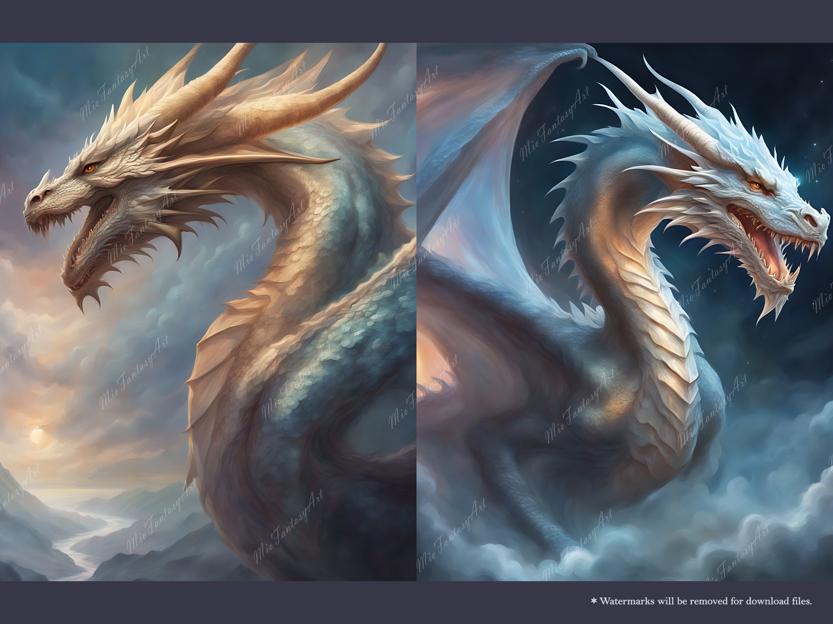 Fantasy Art Dragon Bundle 4, Dragon Wallpaper Printable Background for ...