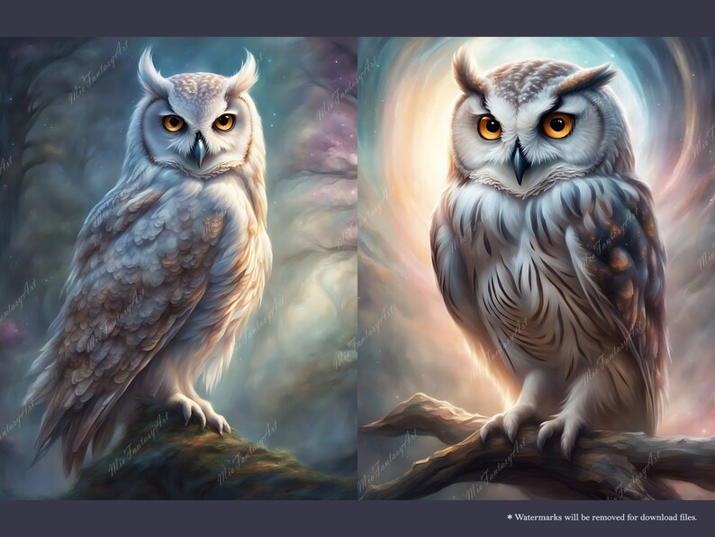 Fantasy Art Owl Bundle 4, Owl Wallpaper Printable Background for ...