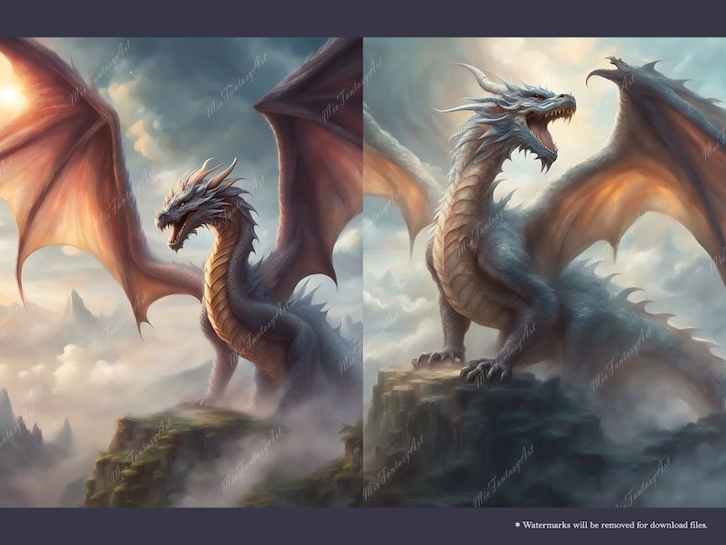Fantasy Art Dragon Bundle 3, Dragon Wallpaper Printable Background for ...