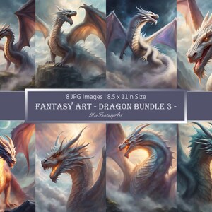 Fantasy Art Dragon Bundle 3, Dragon Wallpaper Printable Background for ...