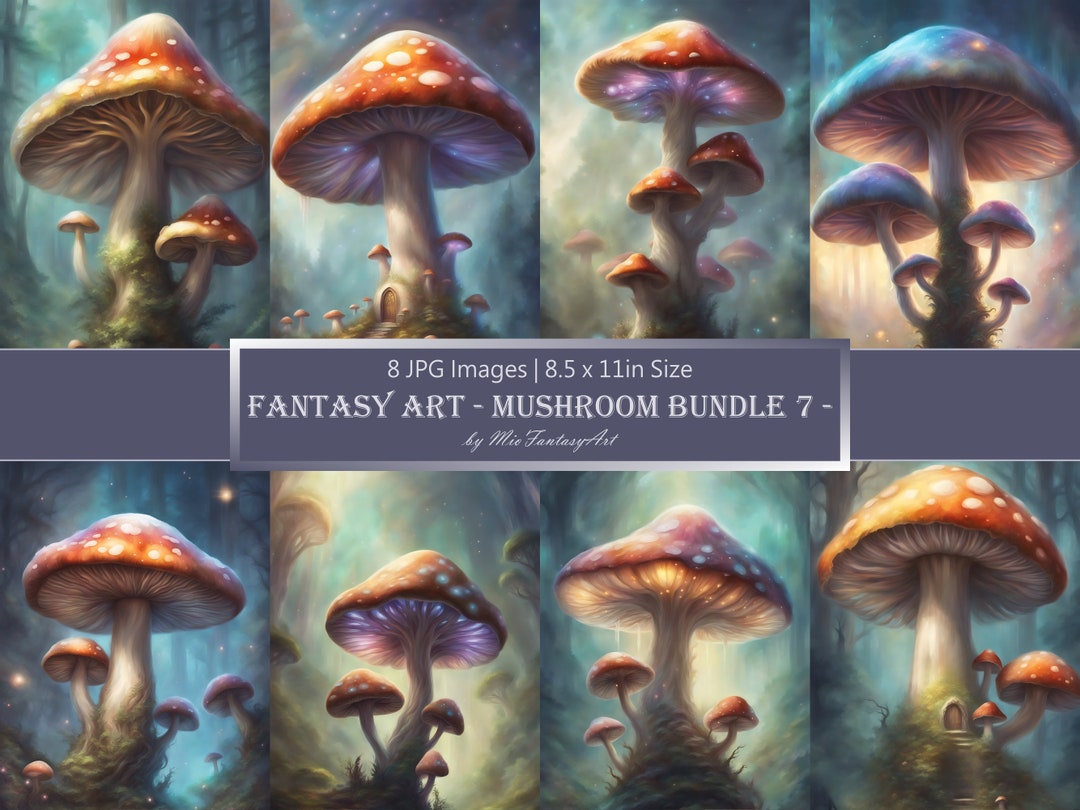 Fantasy Art Mushroom Bundle 7, Mushroom Wallpaper Printable Background ...