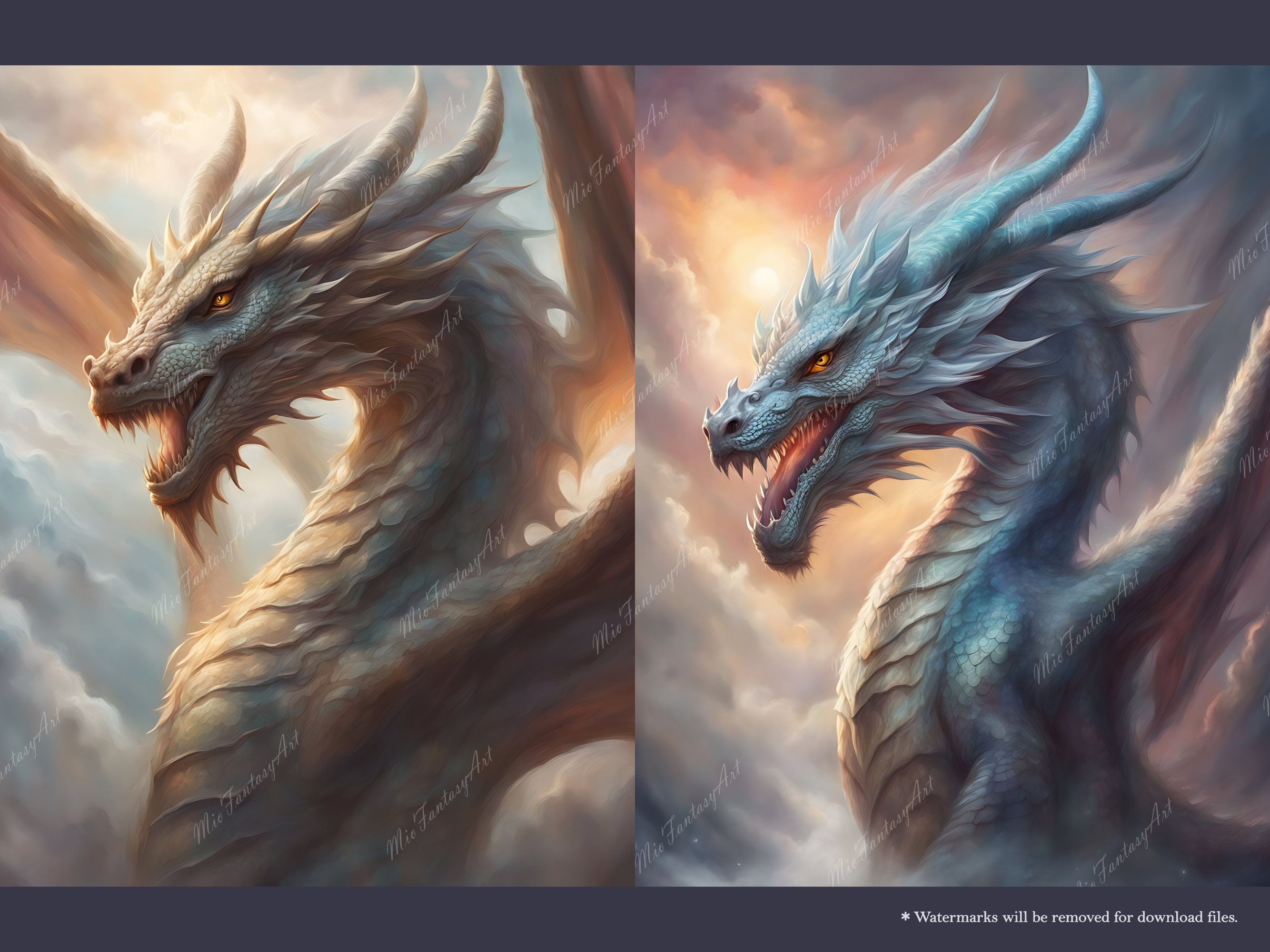Fantasy Art Dragon Bundle 5, Dragon Wallpaper Printable Background for ...