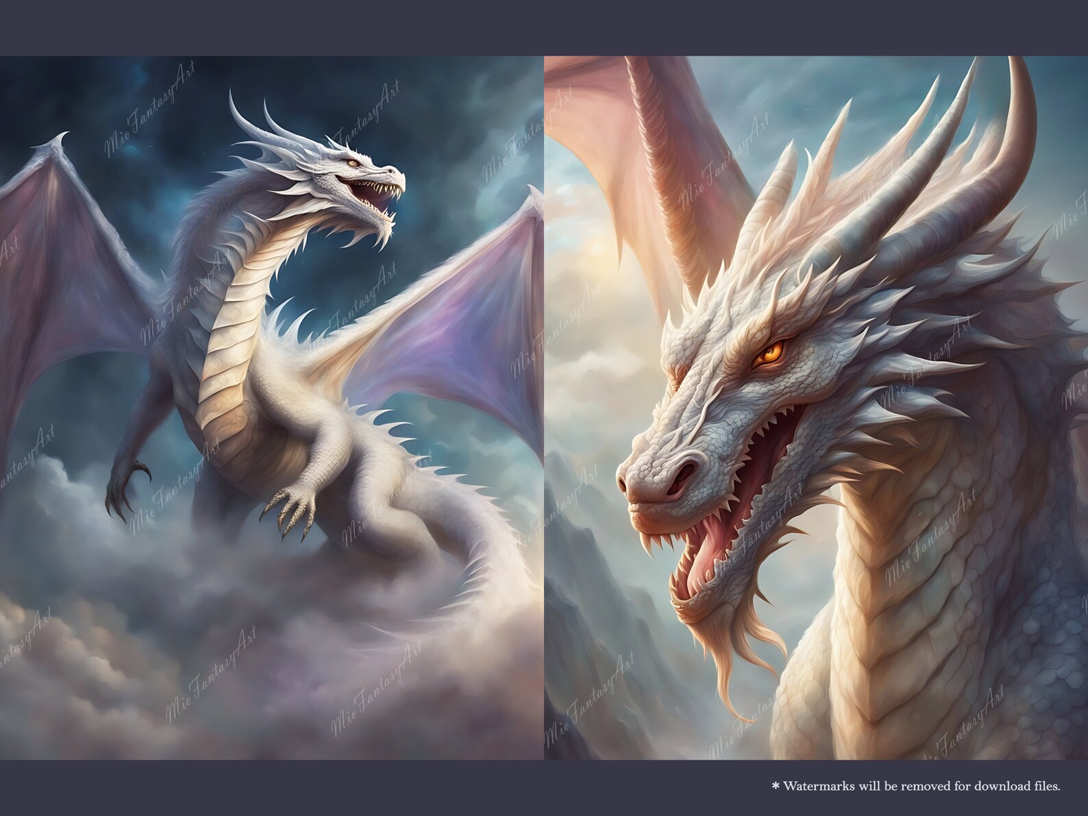 Fantasy Art Dragon Bundle 3, Dragon Wallpaper Printable Background for ...