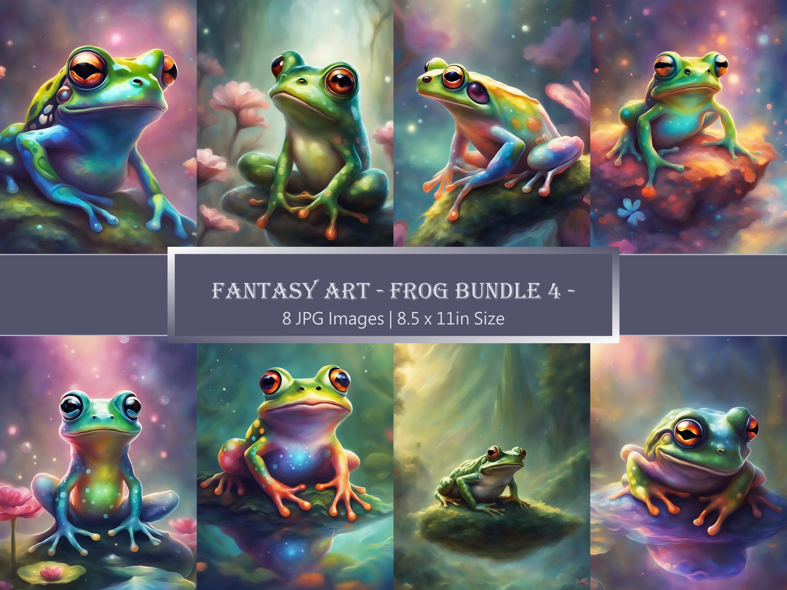Fantasy Art Frog Bundle 4, Frog Wallpaper Printable Background for ...