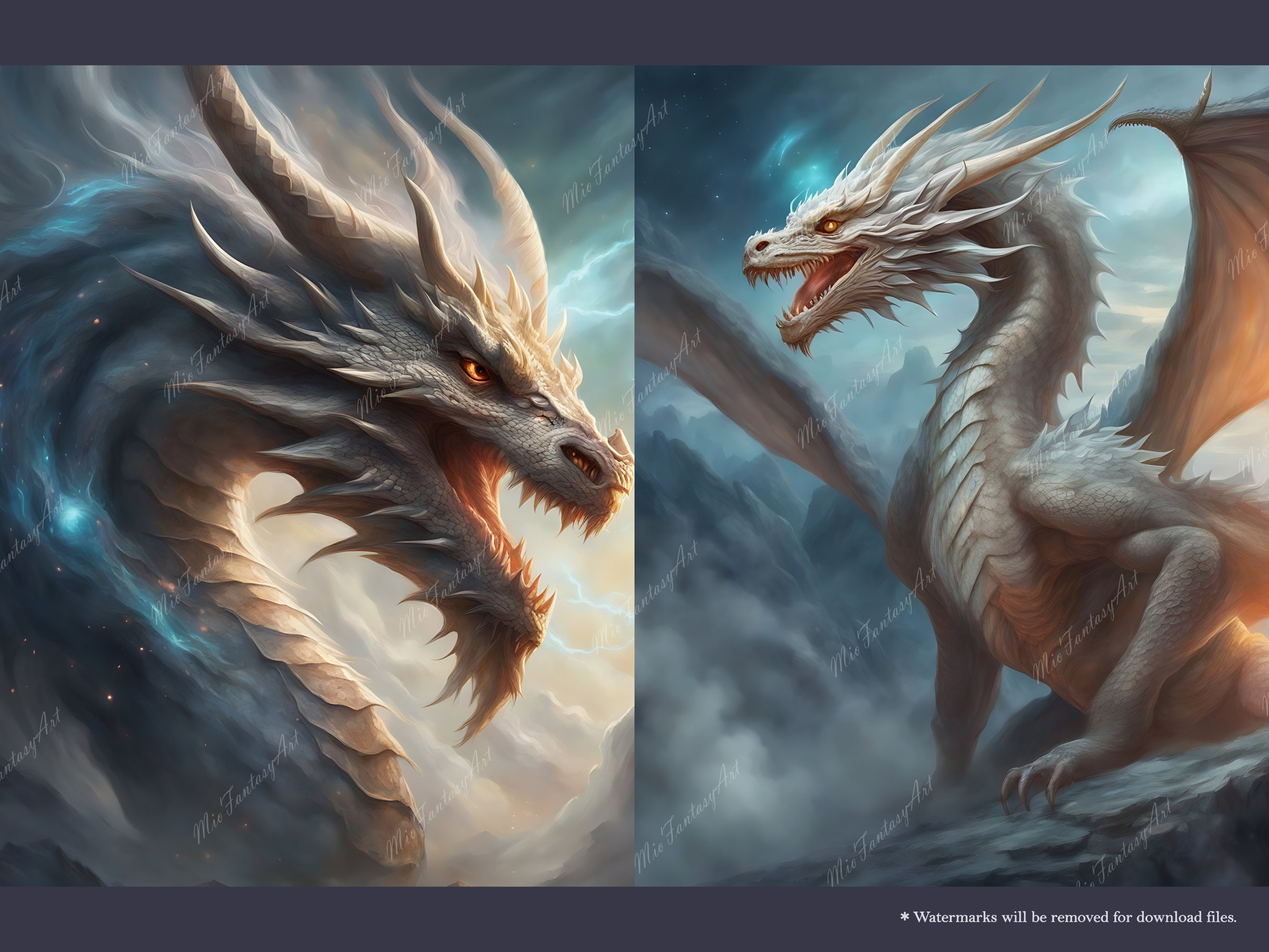 Fantasy Art Dragon Bundle 4, Dragon Wallpaper Printable Background for ...