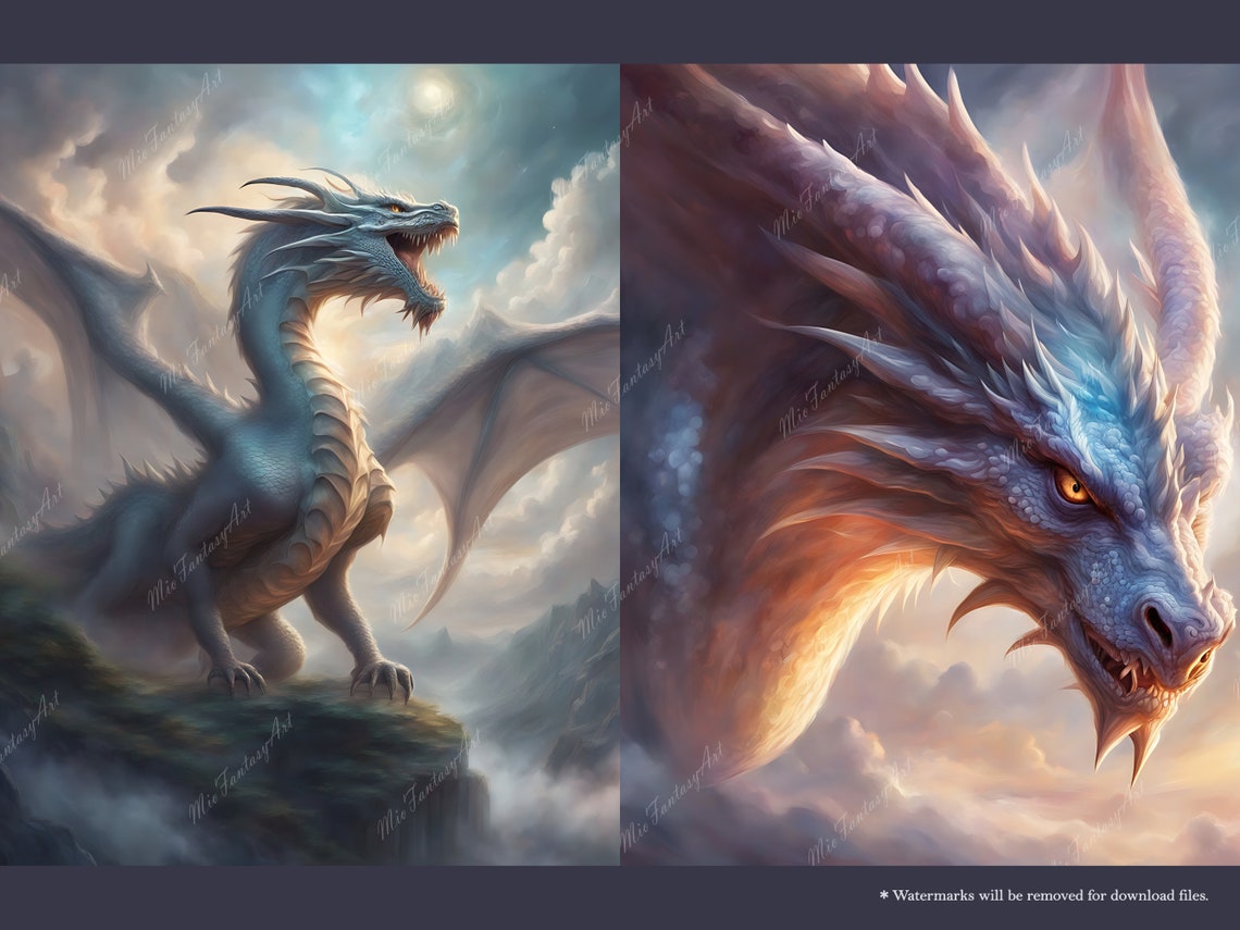Fantasy Art Dragon Bundle 4, Dragon Wallpaper Printable Background for ...