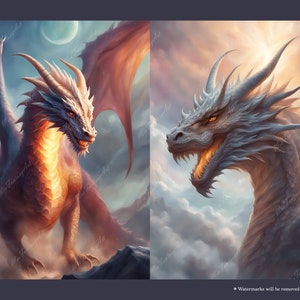 Fantasy Art Dragon Bundle 3, Dragon Wallpaper Printable Background for ...